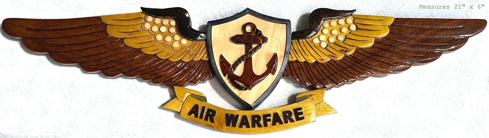 NAVY AIR WARFARE WINGS (EAWS) Wood Art Plaque – Military Wood Art